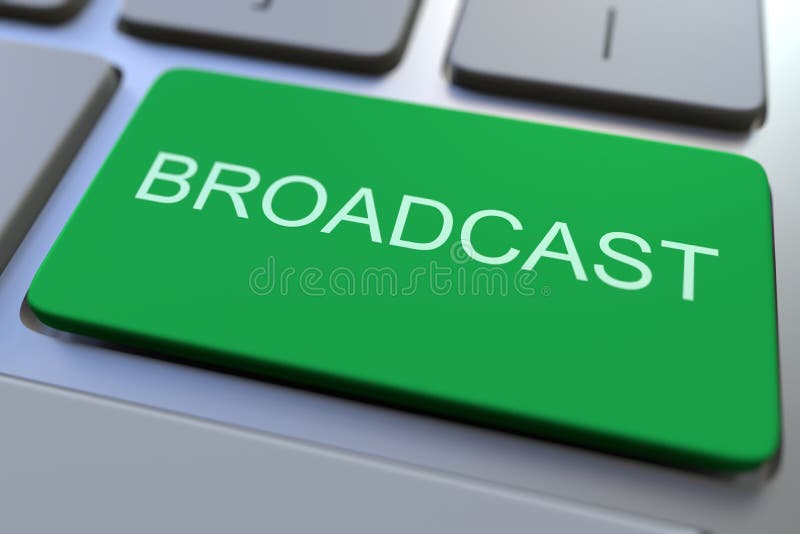 Computer Keyboard Featuring BROADCAST Key. Conceptual 3D Rendering ...