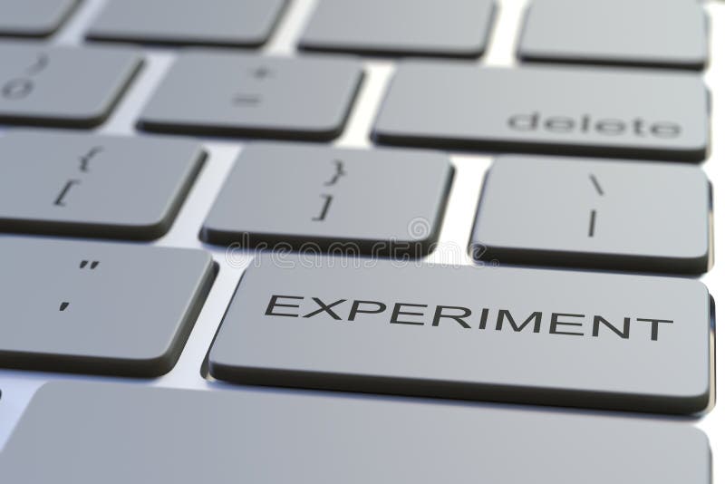 Computer Keyboard Featuring EXPERIMENT Key. Conceptual 3D Rendering ...