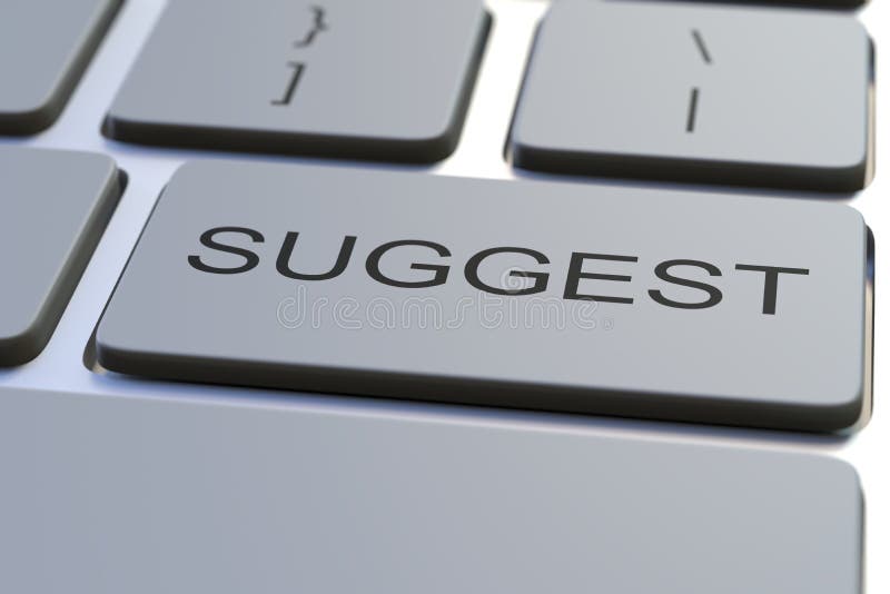 Modern Computer Keyboard with SUGGEST Button. 3D Rendering Stock ...
