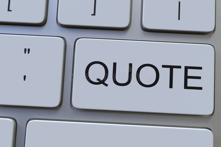 QUOTE Key on Computer Keyboard. 3D Rendering Stock Illustration ...