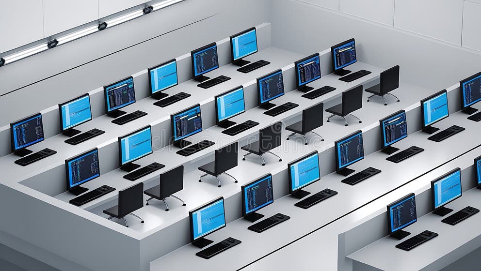Computer Lab Setting Stock Illustrations – 1,840 Computer Lab Setting ...