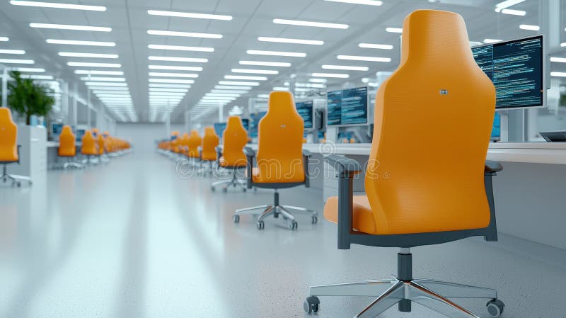 Modern Computer Lab with Multiple Workstations for Education and Training Modern Stock ...