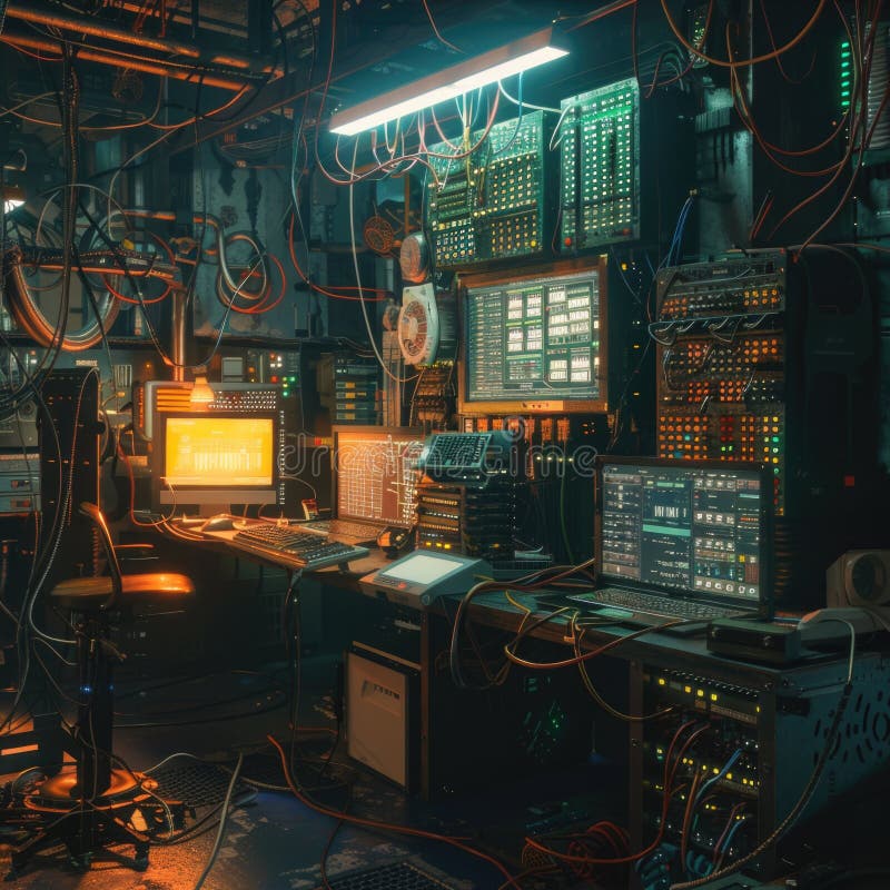 Modern Computer Laboratory Filled Various Electronic Equipment Devices ...