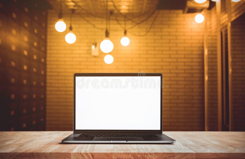 Laptop Computer With Light Bulb On Screen Stock Photo - Image of ...