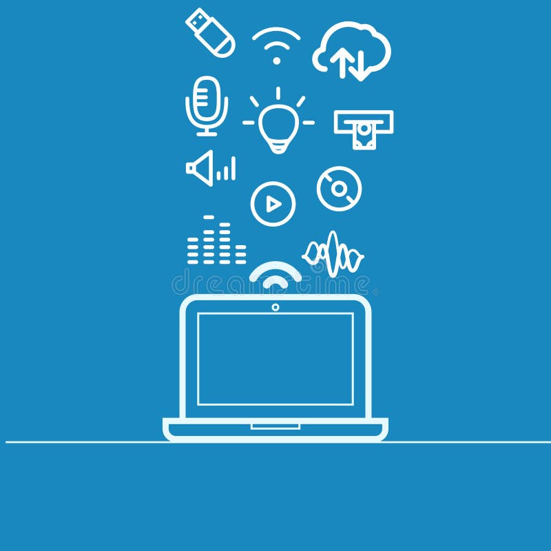 Computer Media Glossy Icons Stock Vector - Illustration of media ...