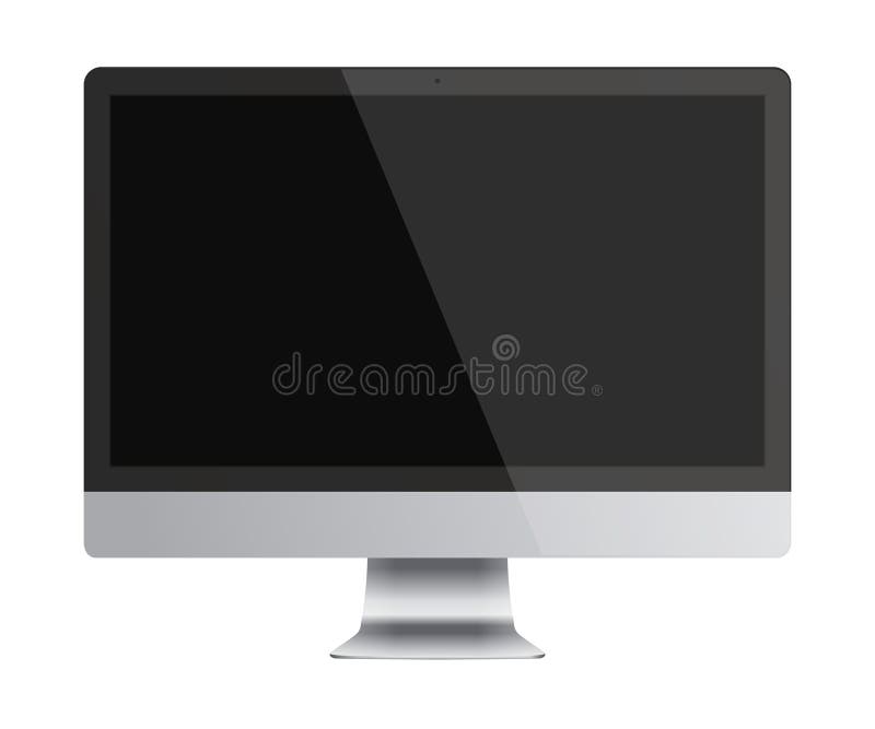 Modern Computer Monitor with Black Screen. Stock Illustration ... Modern Computer Monitor with Black Screen. Stock Illustration ...