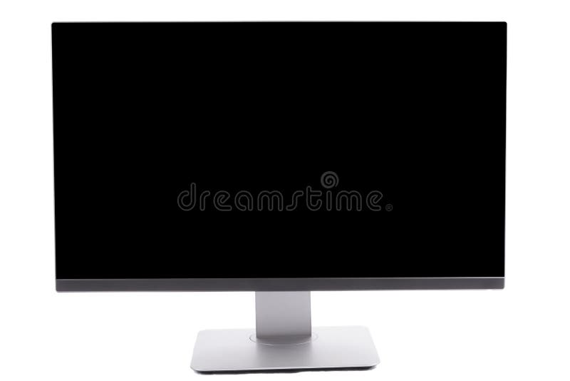 Modern Computer Monitor with Black Screen Stock Image - Image of ...