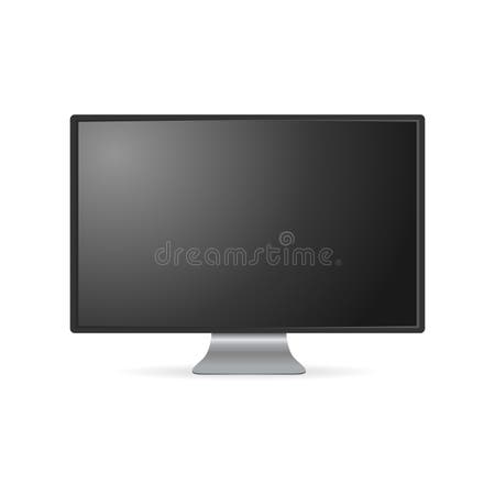 Modern Computer Monitor with Black Screen Stock Vector - Illustration ...