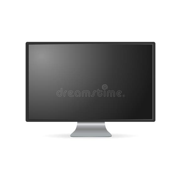 Modern Computer Monitor with Black Screen Stock Vector - Illustration ...