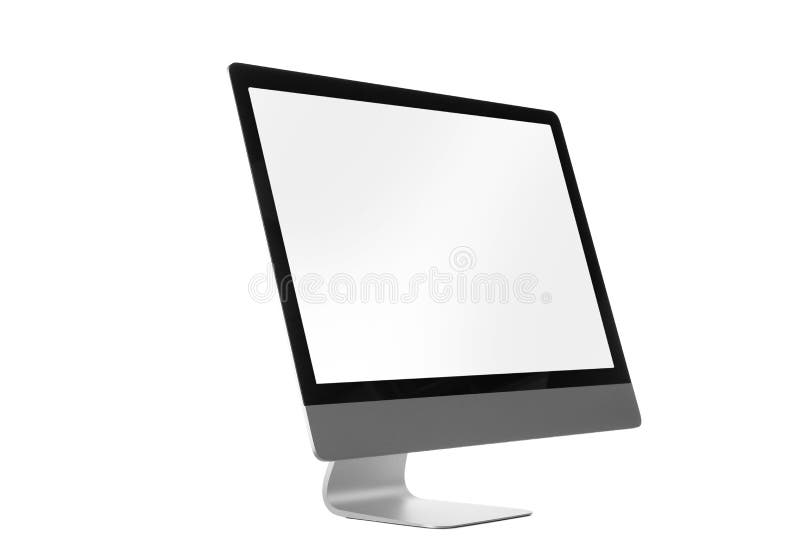 Modern Computer Monitor with Blank Screen Isolated on White Stock Image ... Modern Computer Monitor with Blank Screen Isolated on White Stock Image ...