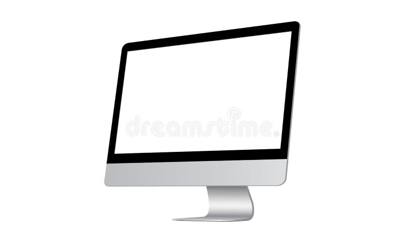Computer Monitor with Blank Screen Isolated on White Background Stock ...