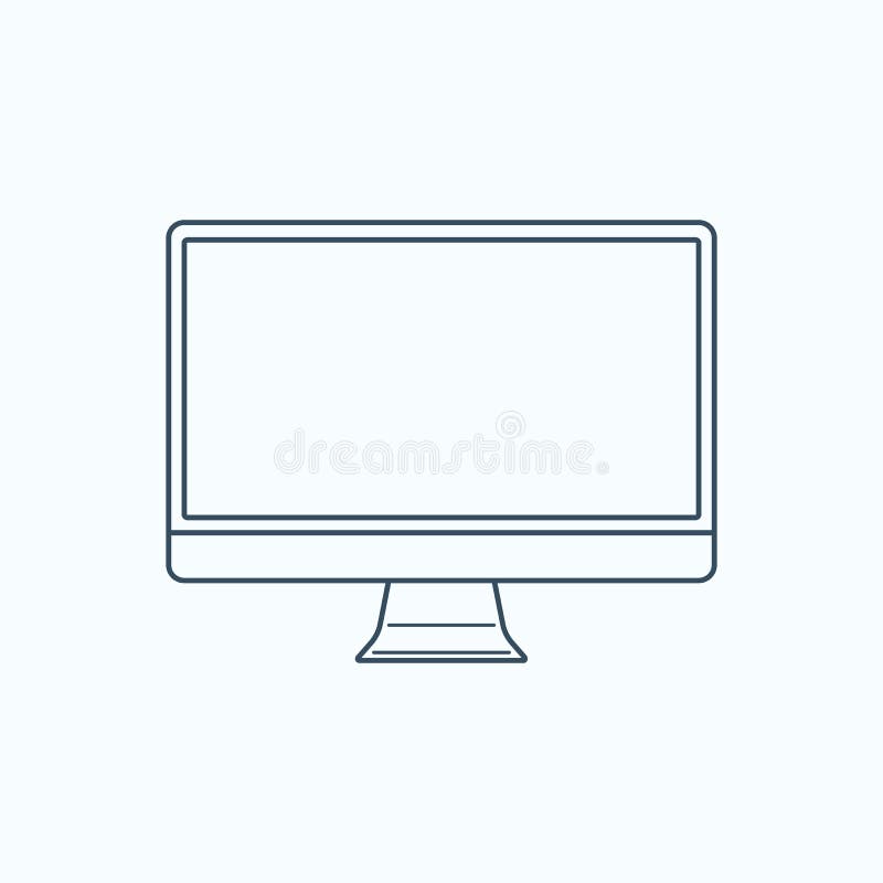 Modern Computer Monitor with a Blank Screen Stock Vector - Illustration ...