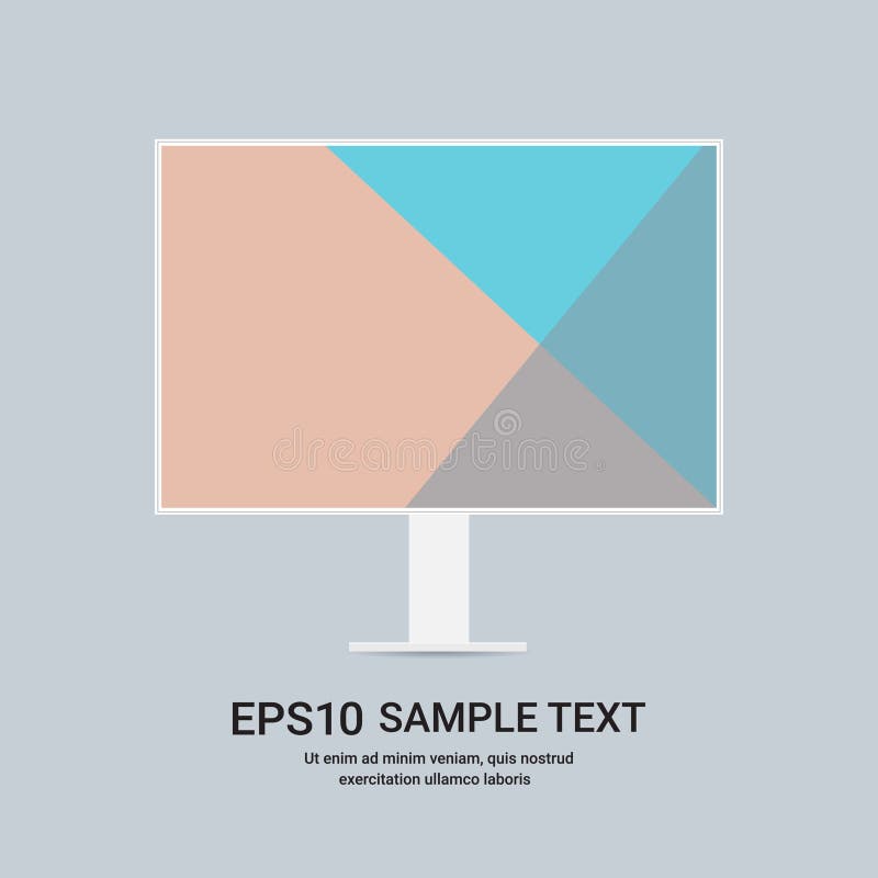 Modern Computer Monitor Colored Screen Realistic Mockup Gadgets and ...