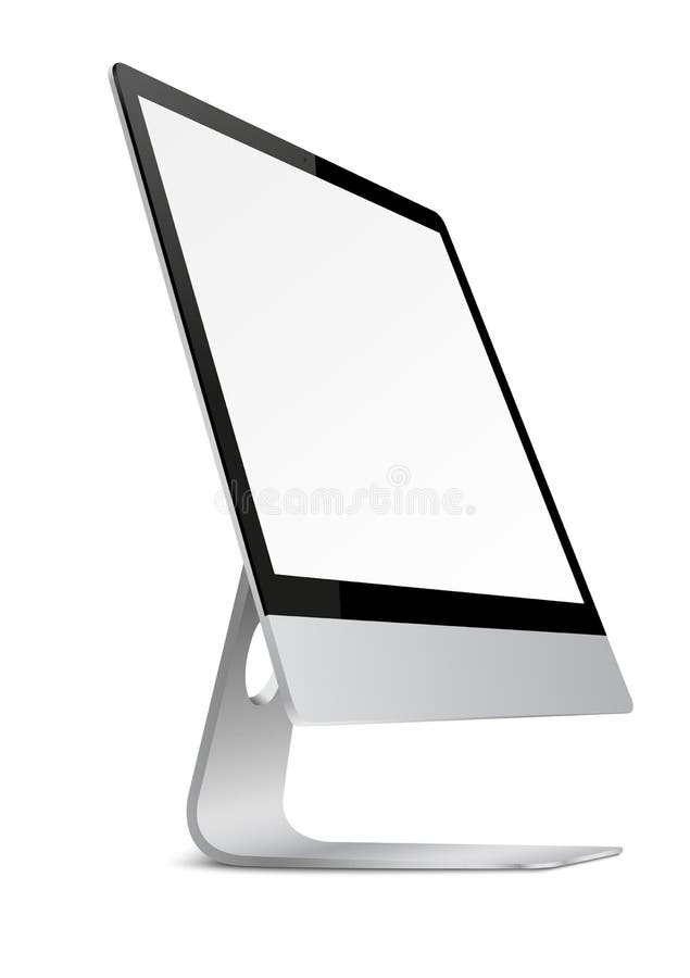 Modern Computer Monitor Display with Blank Screen. Stock Illustration ...