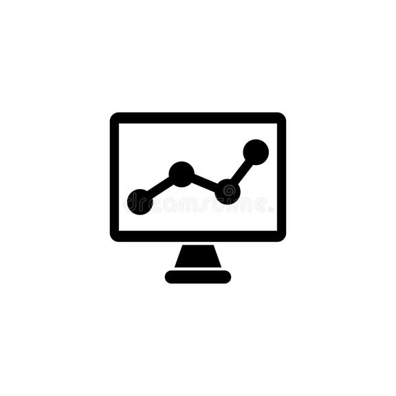 Modern Computer Monitor Icon Displaying a Graph, Ideal for Representing ...