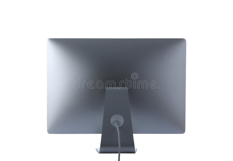 Modern Computer Monitor Isolated on White. Back View Stock Photo ...