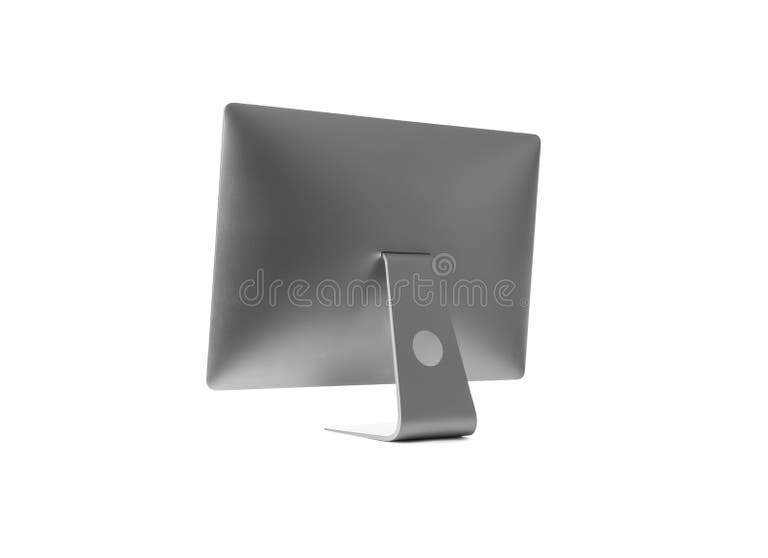 Modern Computer Monitor Isolated on White. Back View Stock Photo ...