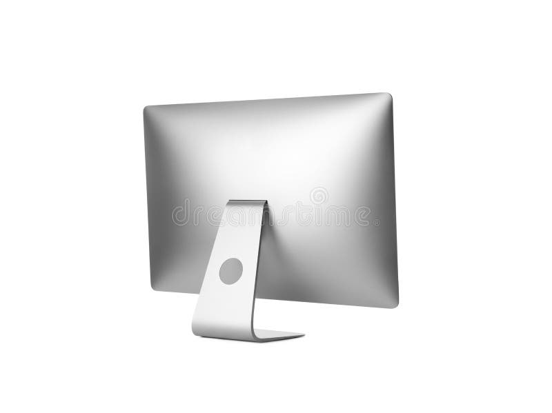 Modern Computer Monitor Isolated on White. Back View Stock Image ...