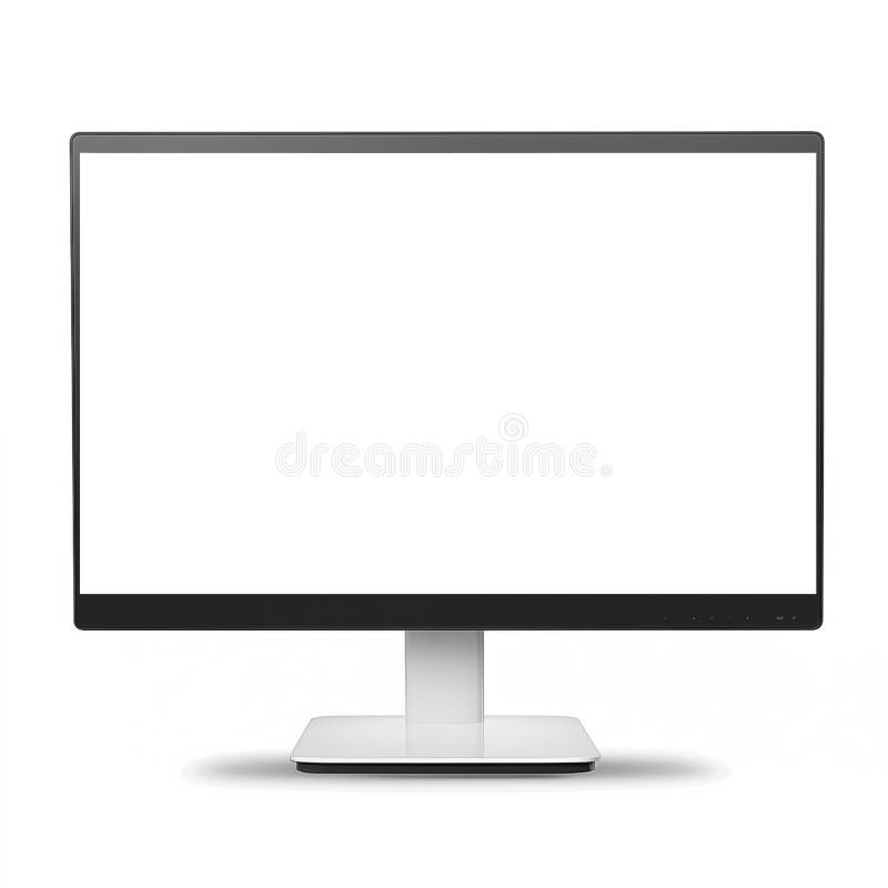 Modern Computer Monitor with Thin Bezels on a White Background Stock ...