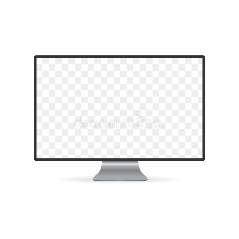 Modern Computer Monitor Vector Illustration with Transparent Screen ...