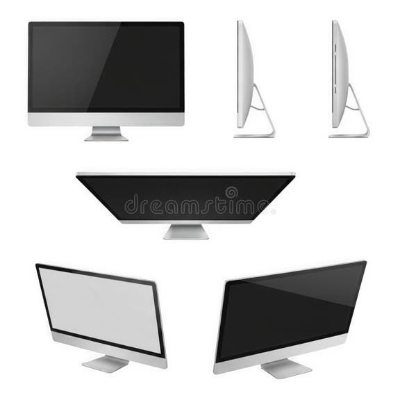 Modern Computer Monitors Isolated on a Transparent Background Stock ...