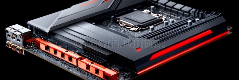 Modern Computer Motherboard Component Closeup Hightech Computer ...