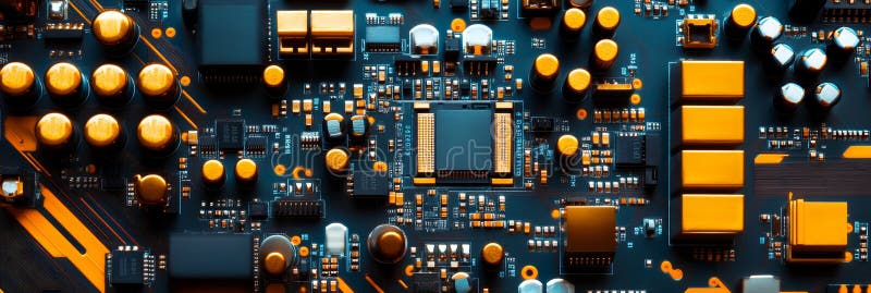 Modern Computer Motherboard Components Closeup Highresolution Image of ...