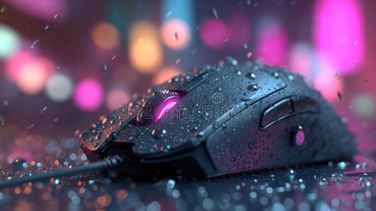 Modern Computer Mouse on Table with Blurred Background Stock Photo ...