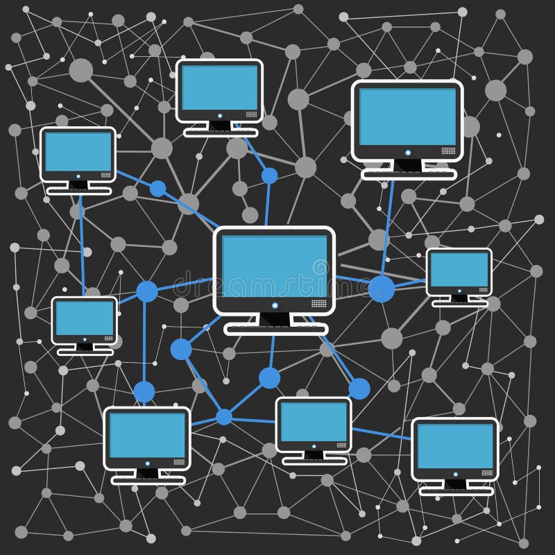 Modern computer network stock vector. Illustration of flat - 44156939