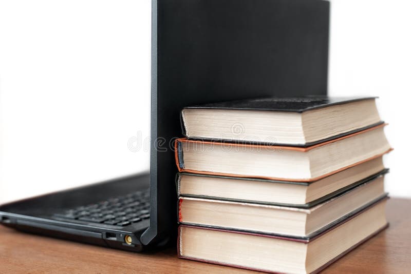 Modern Computer or Old Books Stock Photo - Image of network, distance ...