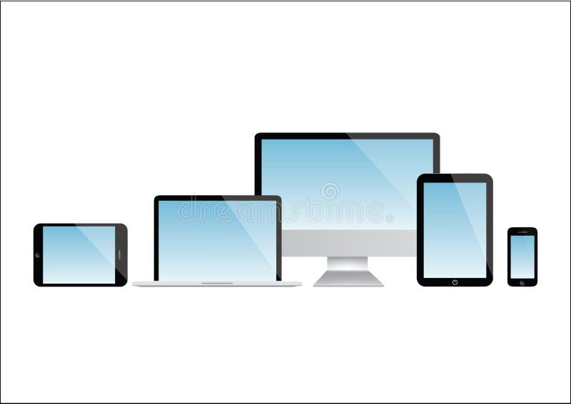 Computer, Tablet, Mobile Phone, Laptop Illustration - Collection Stock ...