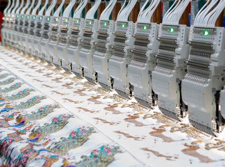 Modern Computer Programmable Embroidery Machine Stock Photo - Image of ...