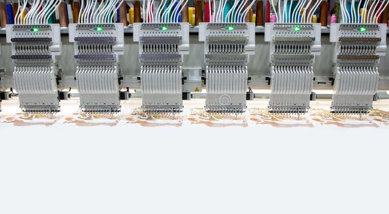 Modern Computer Programmable Embroidery Machine Stock Photo - Image of ...