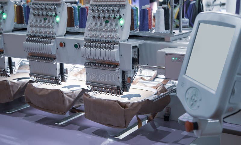 Modern embroidery machine stock image. Image of computerized - 174120595