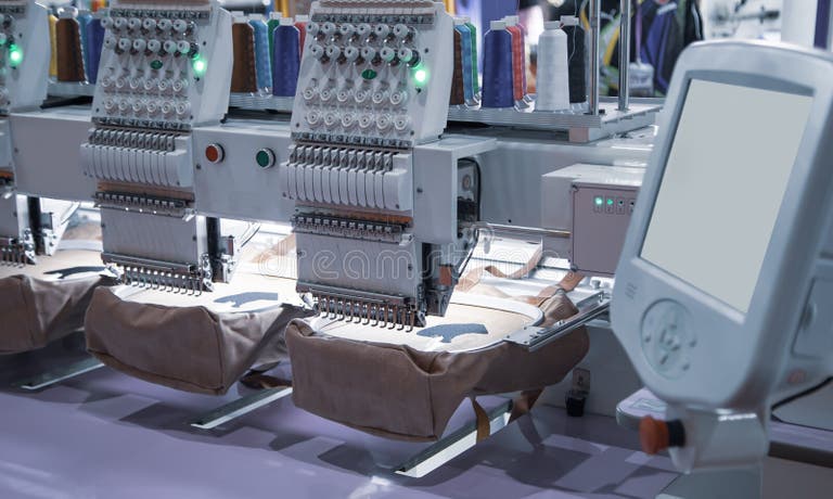 Modern embroidery machine stock image. Image of computerized - 174120595