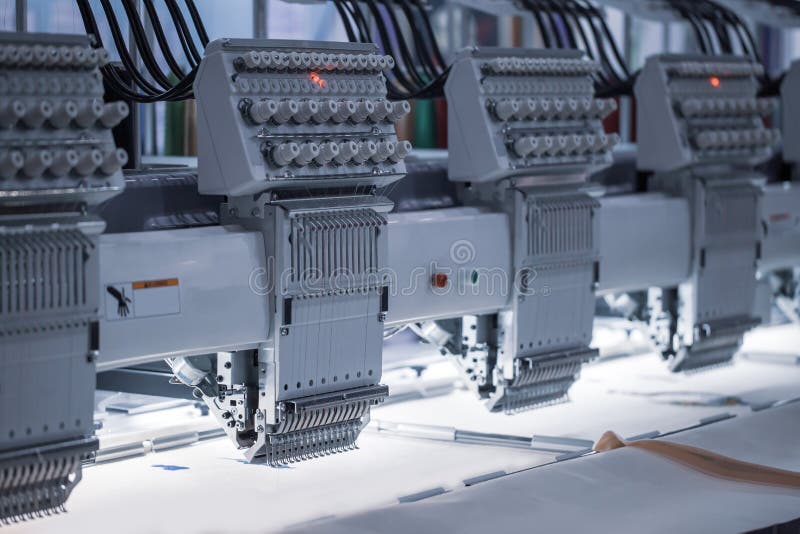 Modern embroidery machine stock photo. Image of indystry - 174120736
