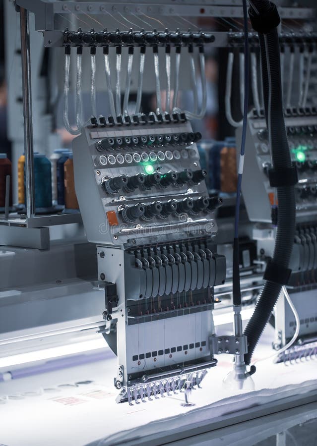 Modern embroidery machine stock photo. Image of pattern - 174120782