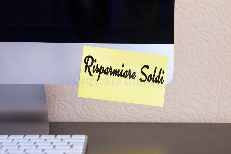 Modern Computer with Reminder Yellow Sticker Note with Text Stock Photo ...