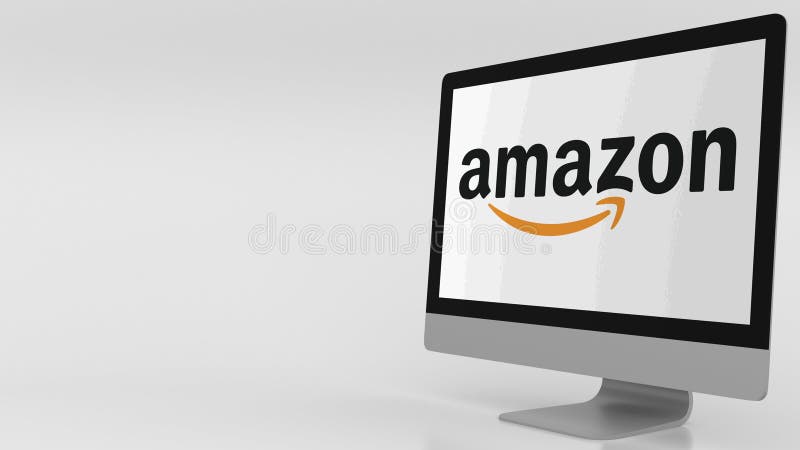 Box with AMAZON Logo Falls with a Parachute. Editorial Loopable 3D ...