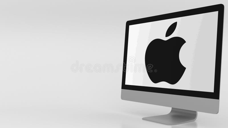 Apple Logo in Glass Office Building Stock 3d Animation only Editorial ...