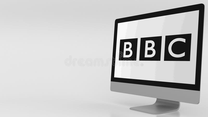 Modern Computer Screen with BBC Logo. 4K Editorial Clip Stock Footage ...