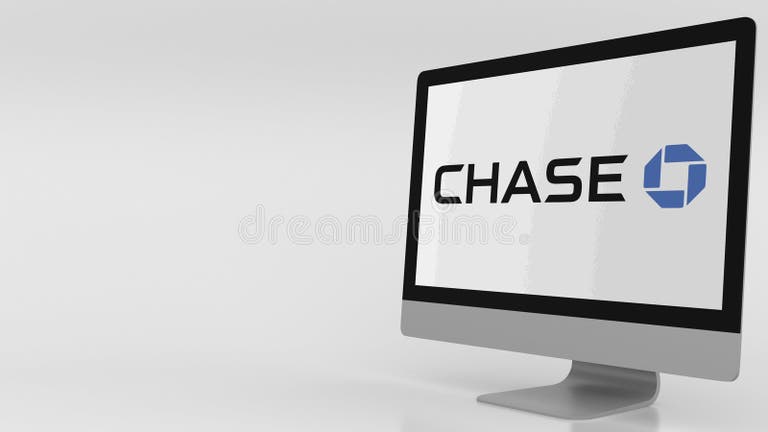 Modern Computer Screen with Chase Logo. Editorial 3D Rendering ...