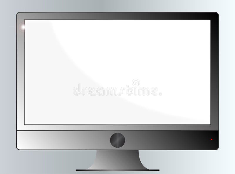 Modern Computer Screen Copy Space Over a White Background Stock Vector ...