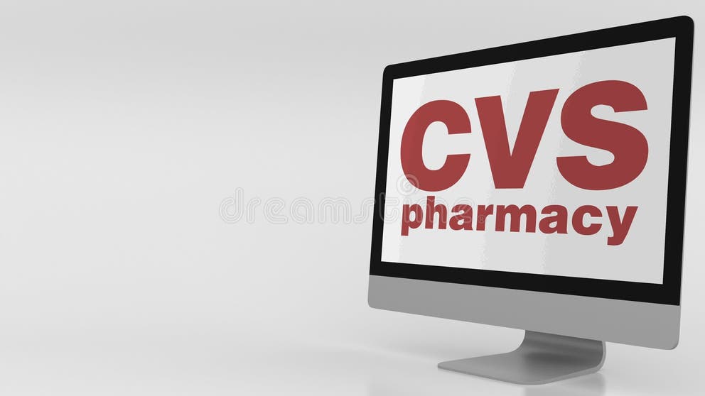 Modern Computer Screen with CVS Pharmacy Logo. Editorial 3D Rendering ...