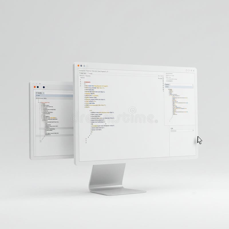 A Modern Computer Screen Displaying a Code Editor Interface, Featuring Structured Stock ...