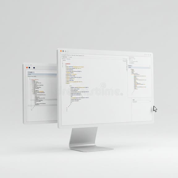A Modern Computer Screen Displaying a Code Editor Interface, Featuring Structured Stock ...