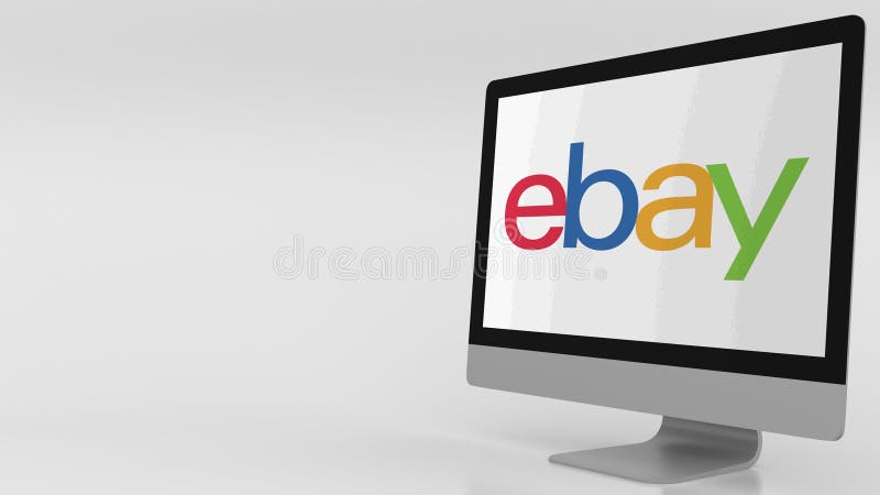 Modern Computer Screen with Ebay Logo. 4K Editorial Clip Stock Video ...