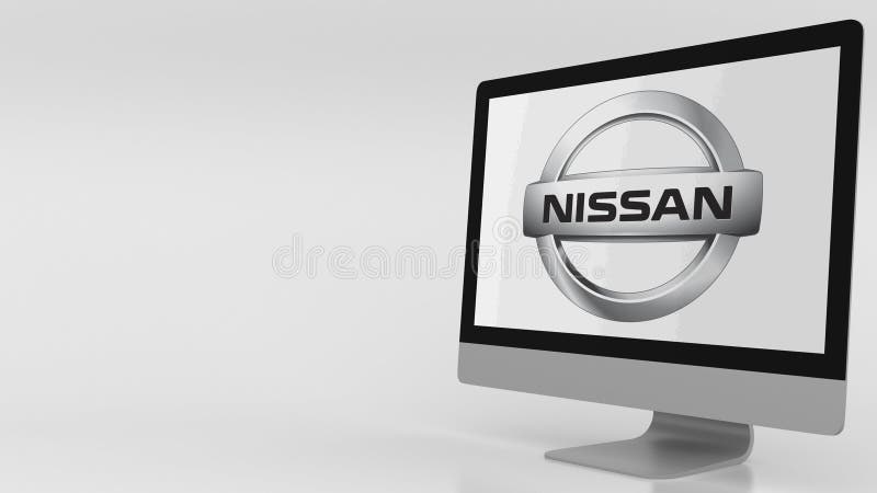 Modern Computer Screen with Nissan Logo. Editorial 3D Rendering Editorial Stock Photo ...