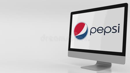 Modern Computer Screen with Pepsi Logo. Editorial 3D Rendering ...
