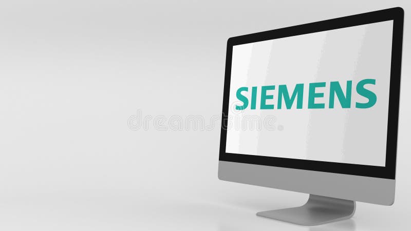 Siemens Logo Made of Flashing Hexadecimal Symbols on Computer Screen ...